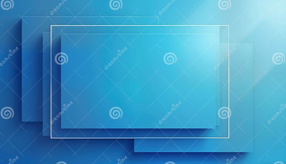 Abstract Blue Rectangular Background with Gradient. Layered Geometric ...