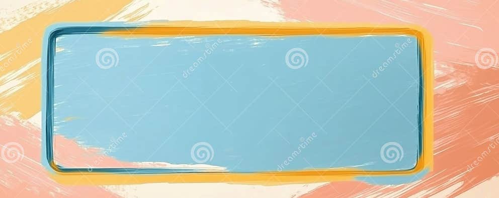 Abstract Blue Rectangular Frame with Yellow Edges on a Textured ...