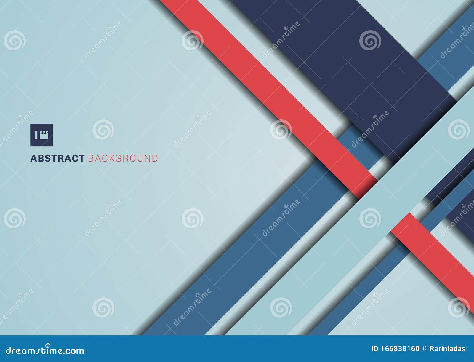 Abstract Blue and Red Color Geometric Shape Overlapping 3D Dimension ...