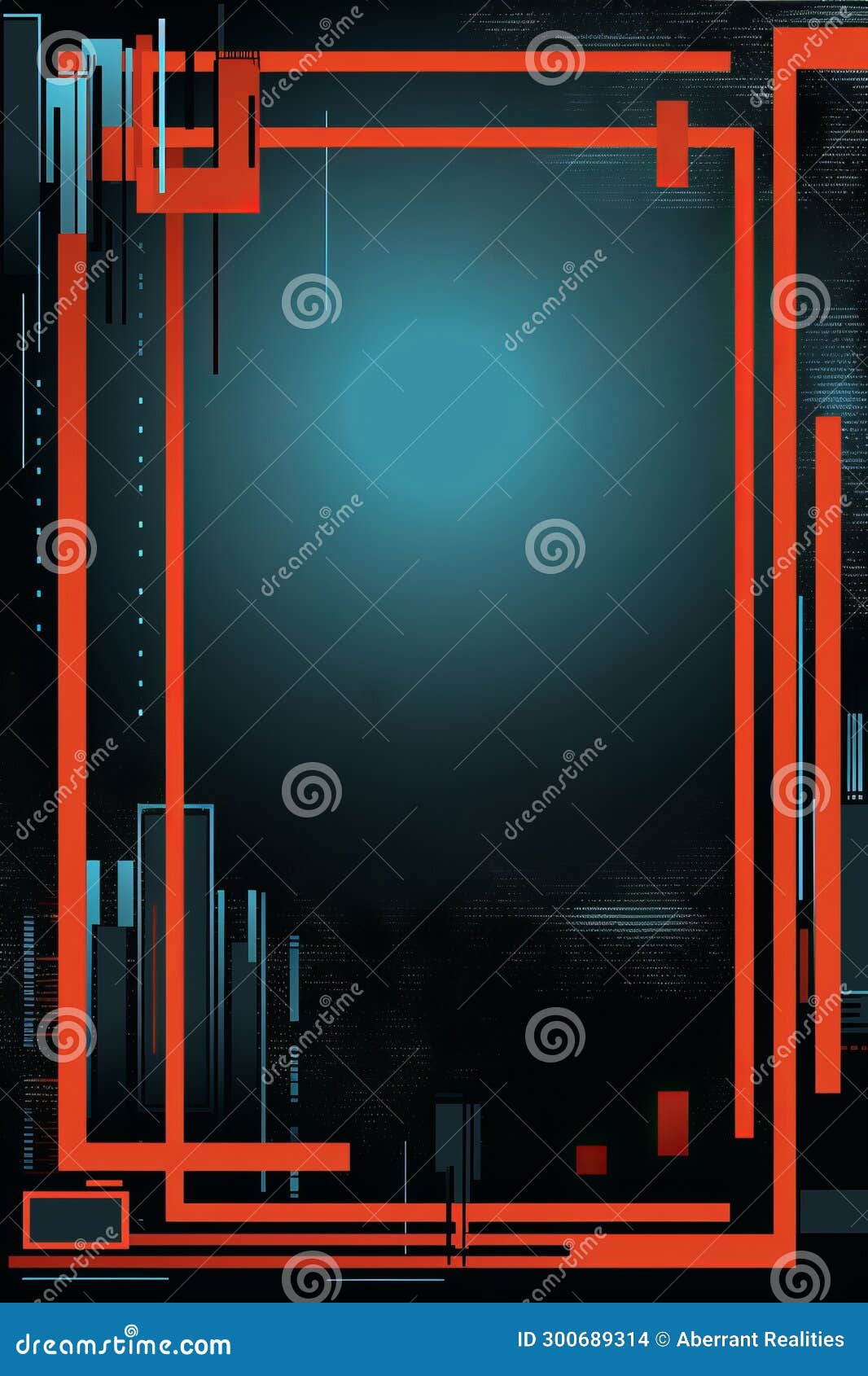 An Abstract Blue and Red Frame on a Black Background Stock Illustration ...