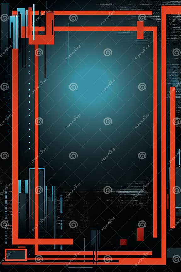 An Abstract Blue and Red Frame on a Black Background Stock Illustration ...