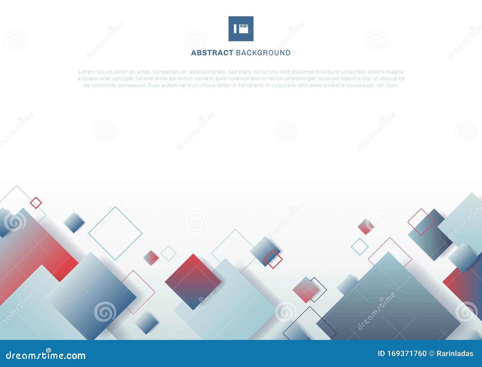 Abstract Blue and Red Gradient Color Square Geometric Pattern on White ...