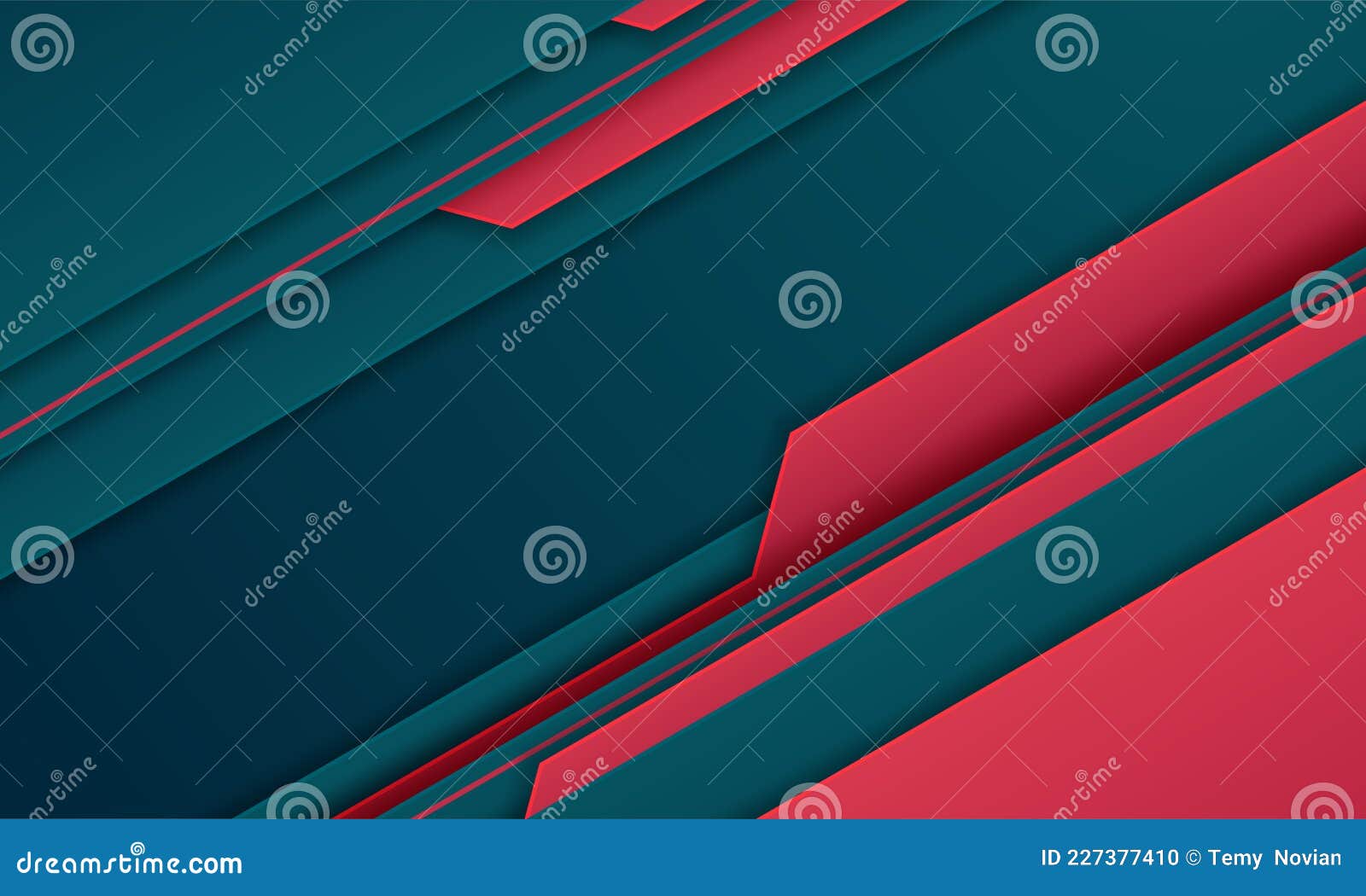 Abstract Blue and Red Paper Cut Background with Simple Shapes Stock ...