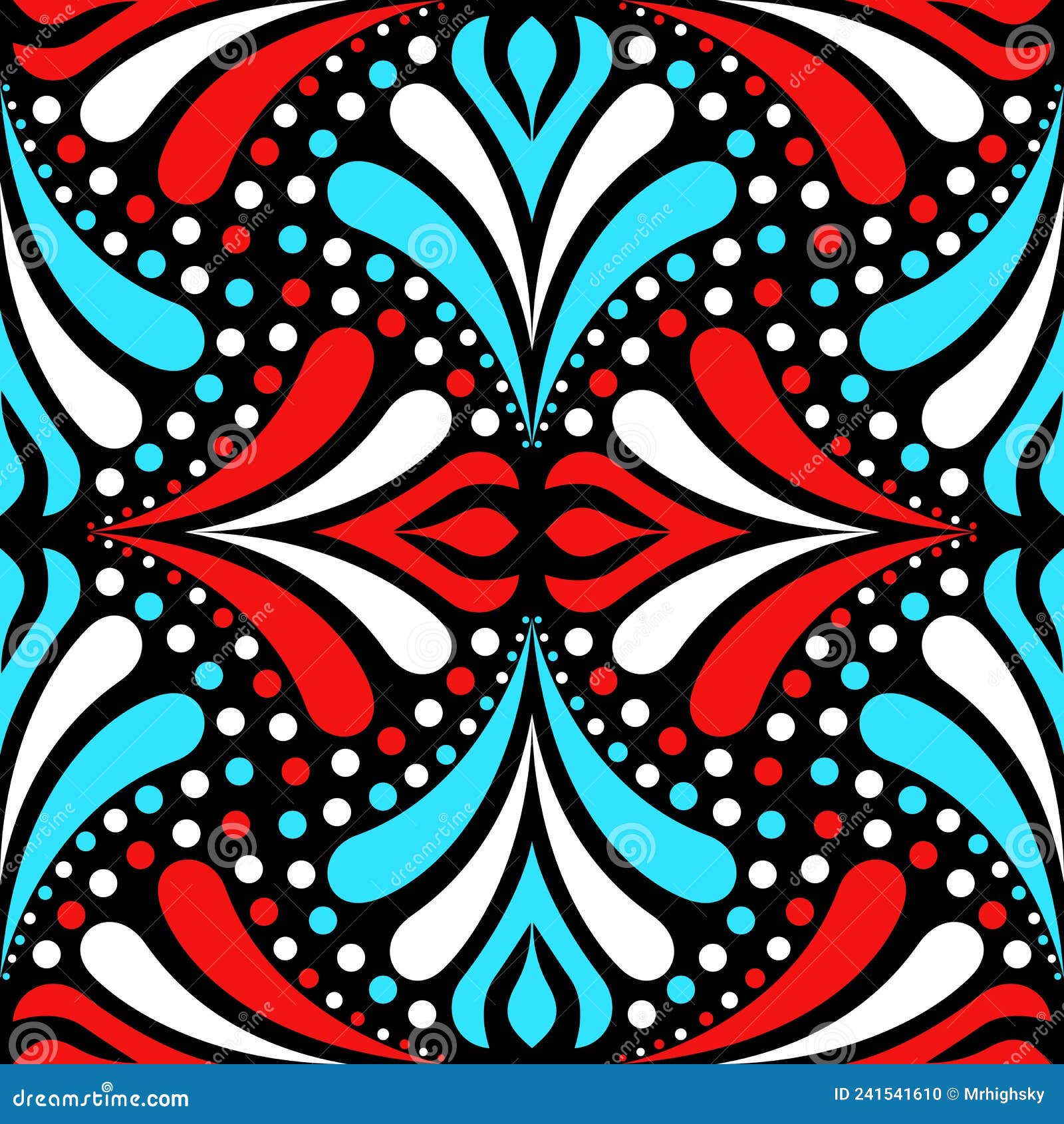 Abstract Blue and Red Teardrop Pattern Stock Vector - Illustration of ...
