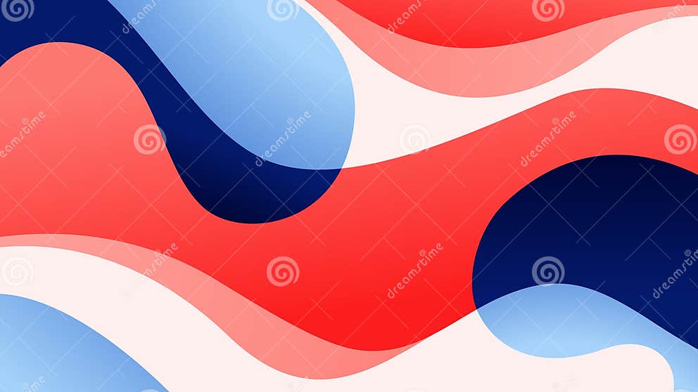 Abstract Blue and Red Wave Background Stock Illustration - Illustration ...