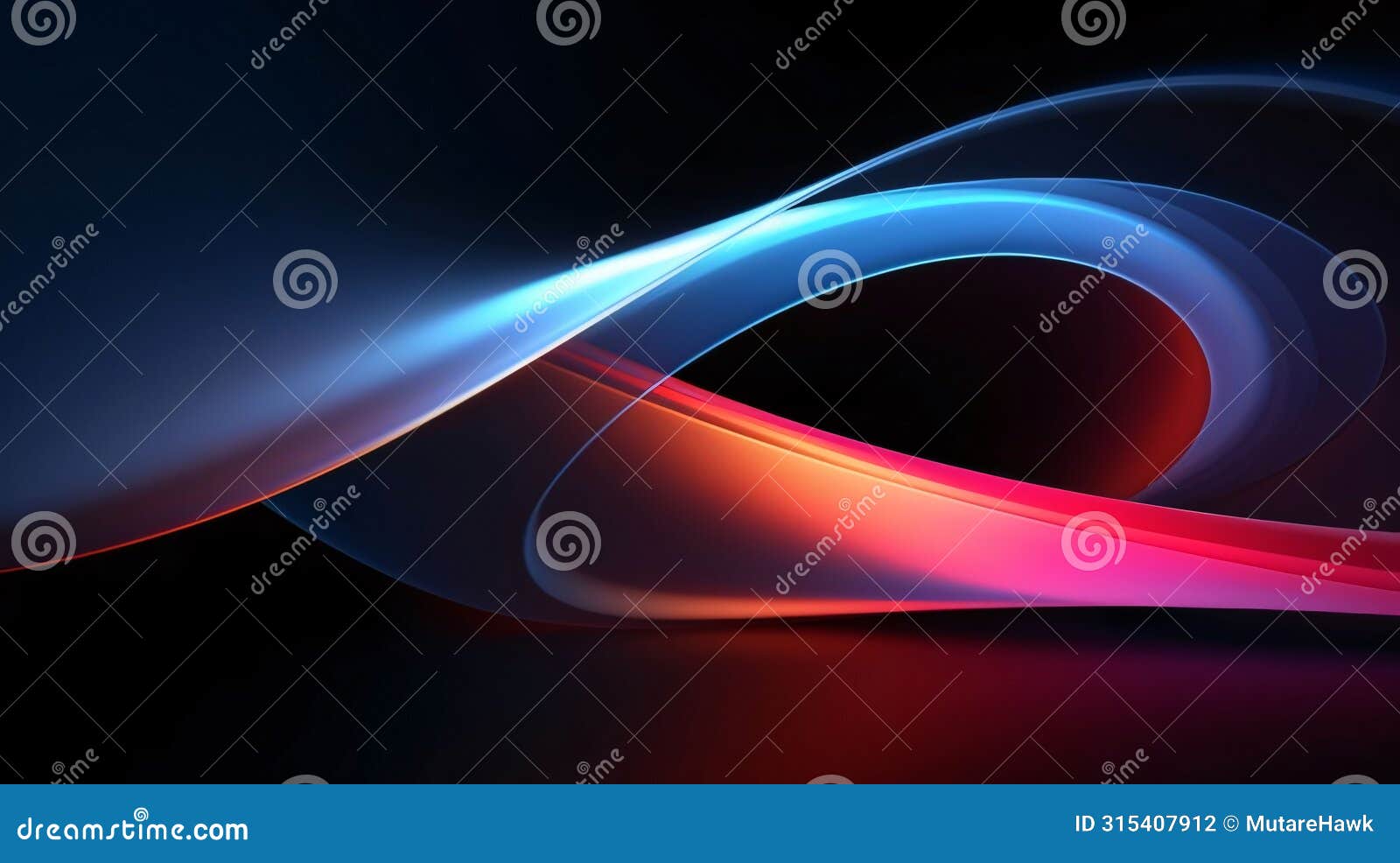 Abstract Blue and Red Waves on Black Background. RGB EPS 10 Vector ...