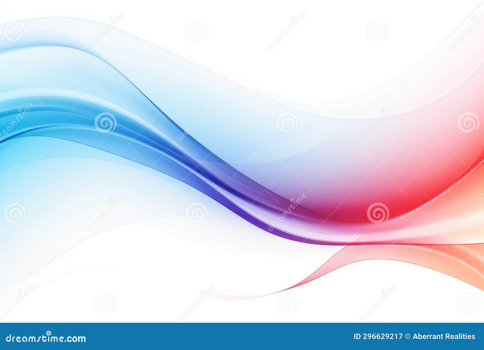 Abstract Blue and Red Waves on a White Background Stock Illustration ...