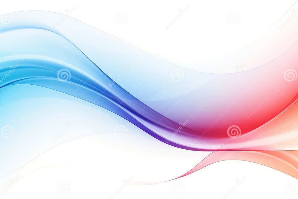 Abstract Blue and Red Waves on a White Background Stock Illustration ...