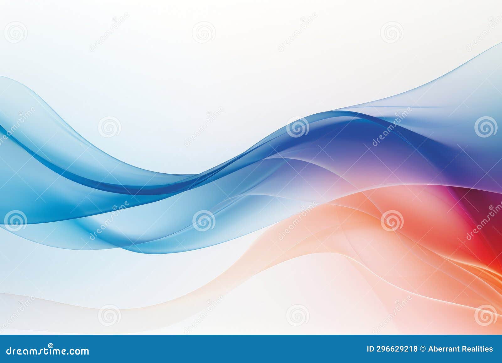 Abstract Blue and Red Waves on a White Background Stock Illustration ...