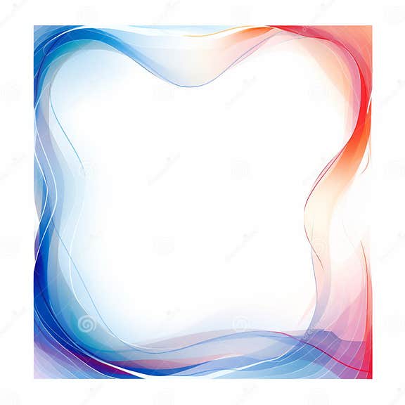 Abstract Blue and Red Wavy Lines on a White Background Stock ...