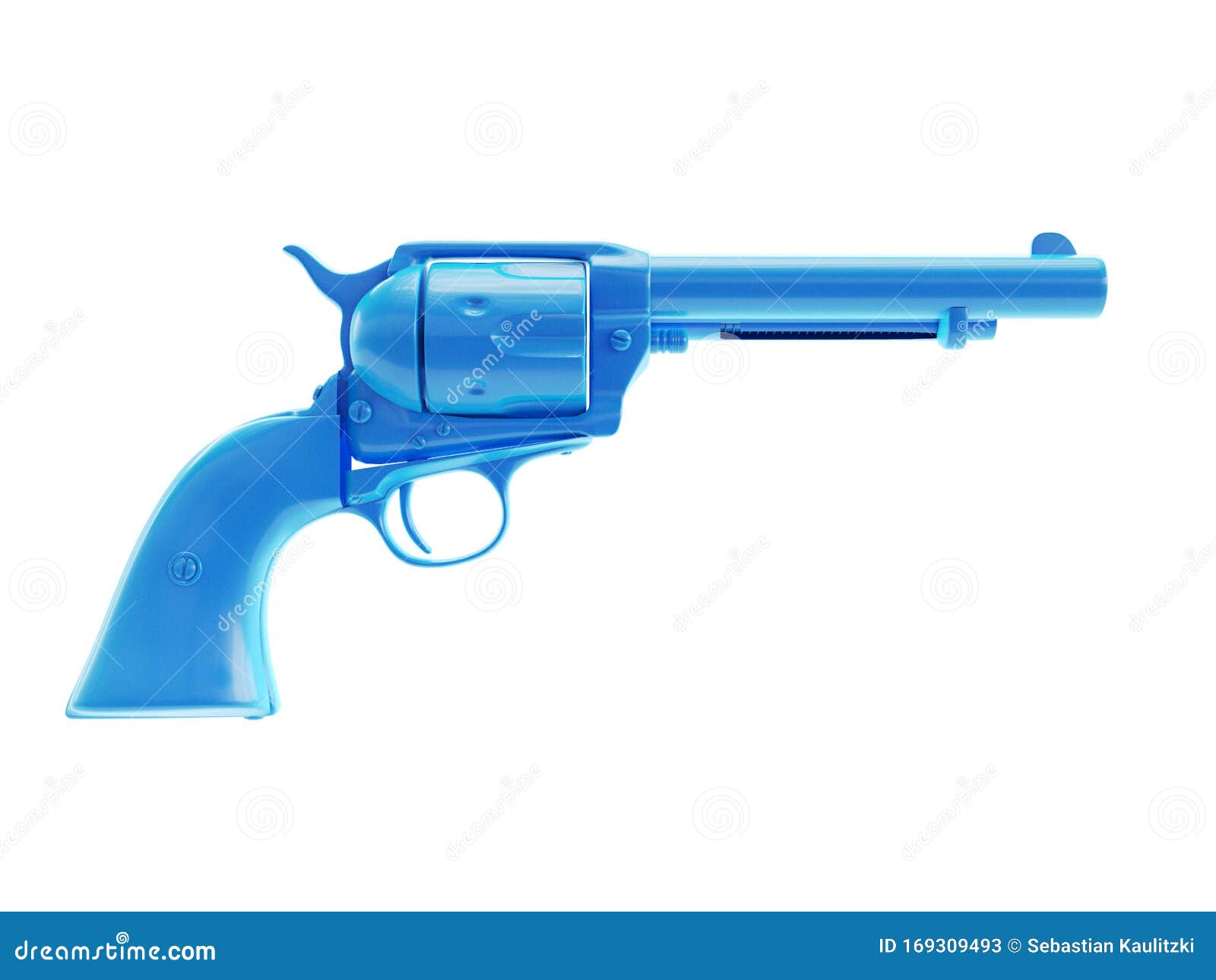 An abstract blue revolver stock illustration. Illustration of pistol ...