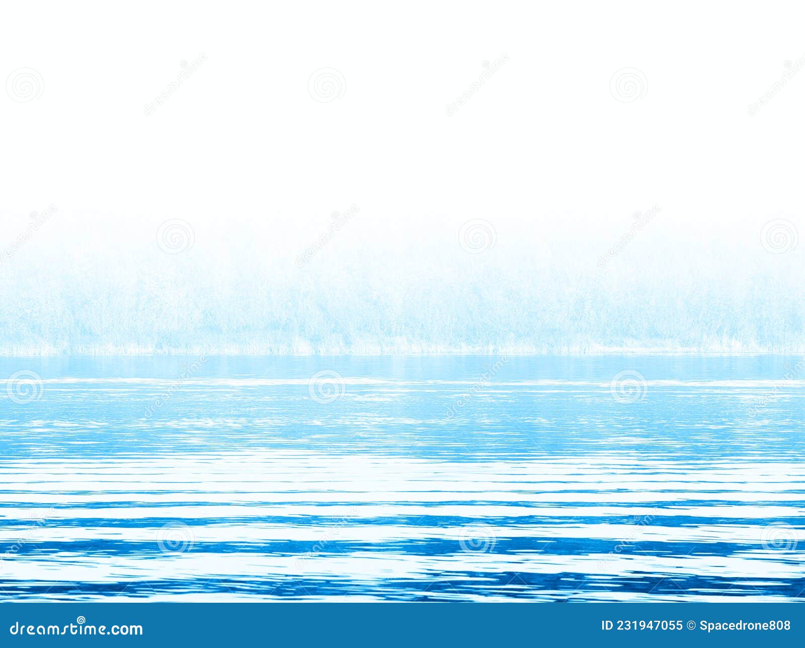 Abstract Blue River in Fog Landscape Background Stock Image - Image of ...