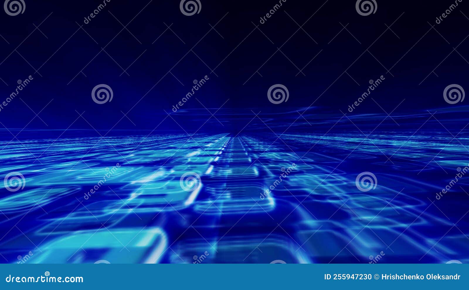 Abstract Blue Road Background from Numbers. Perspective Matrix Stock ...