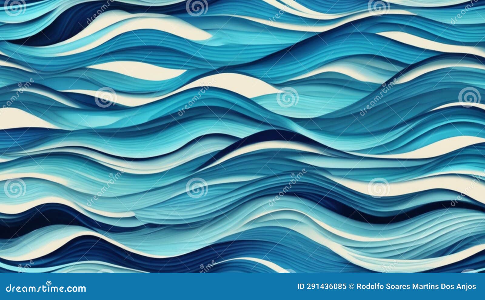 Abstract Blue Rolling Ocean Waves Painting Background Texture Ai ...