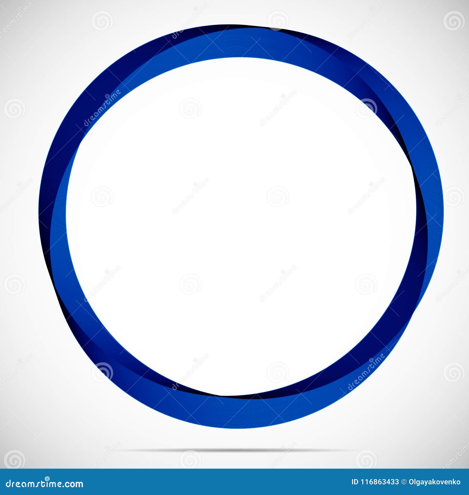 Abstract Blue Round Frame on a Light Background. Stock Vector ...