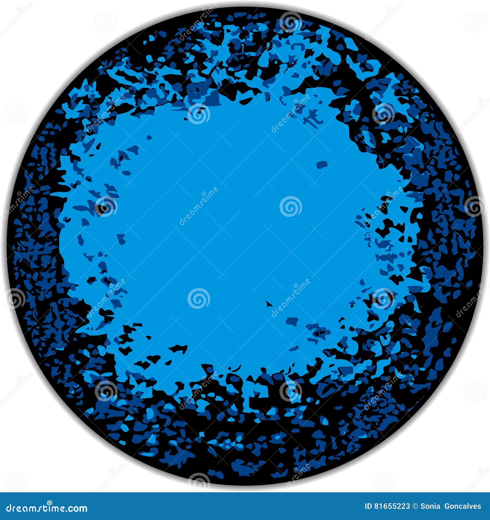 Abstract blue round frame stock vector. Illustration of round - 81655223