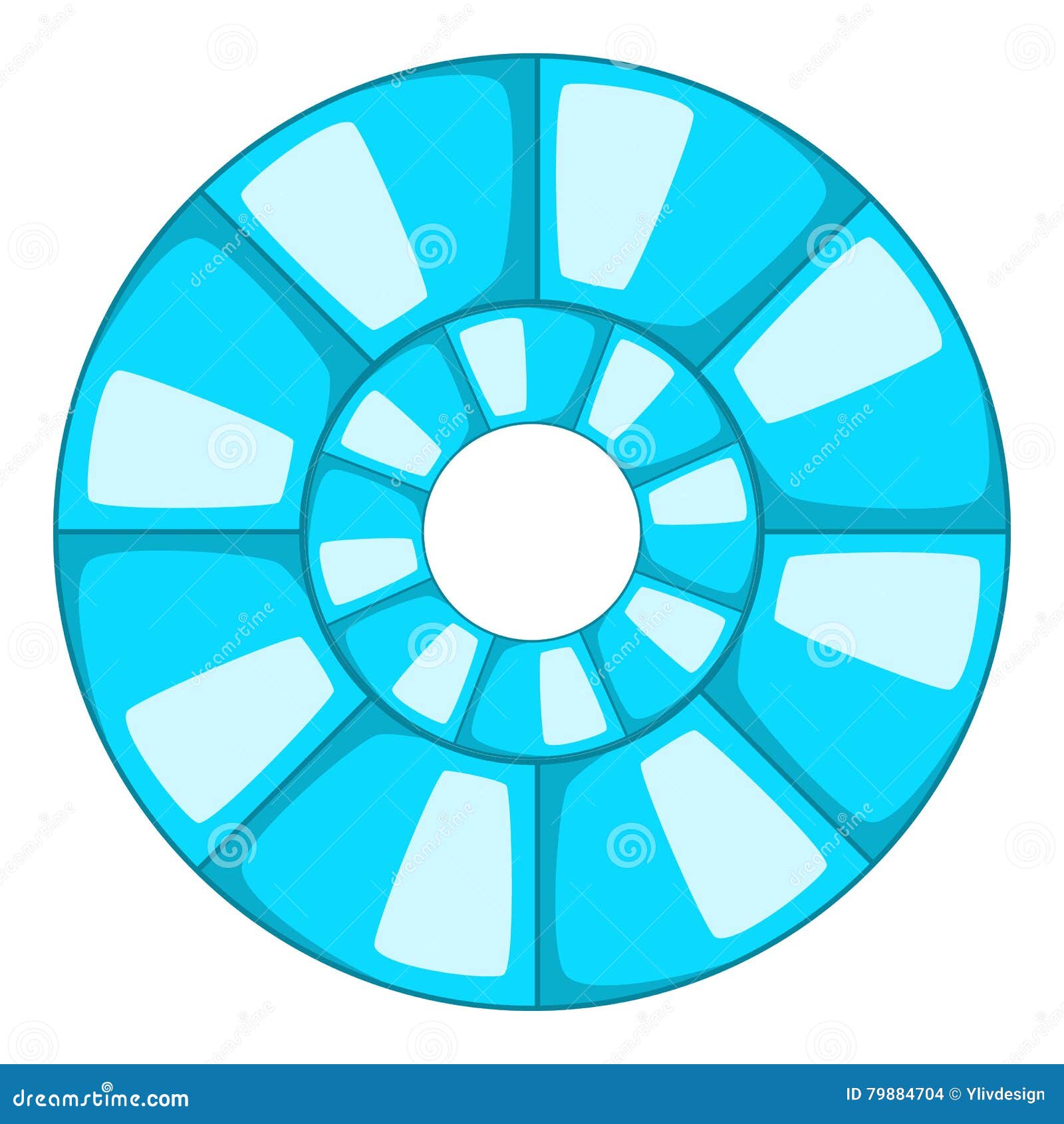 Abstract Blue Round Shape Icon, Cartoon Style Stock Vector ...