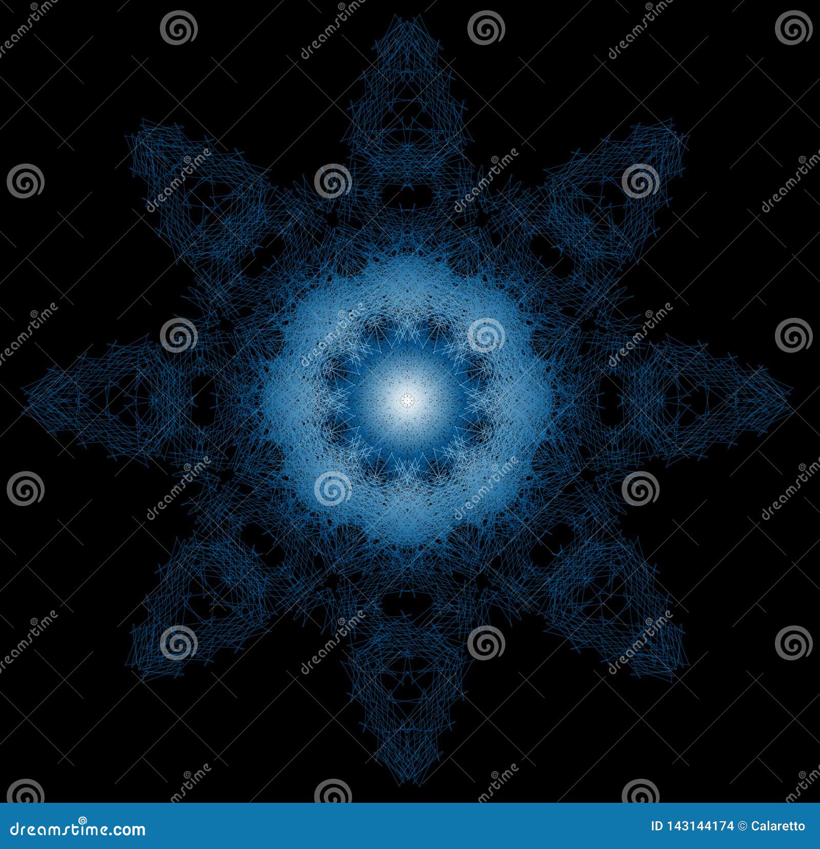 Abstract Blue Rune on Black Background Vector Stock Illustration ...