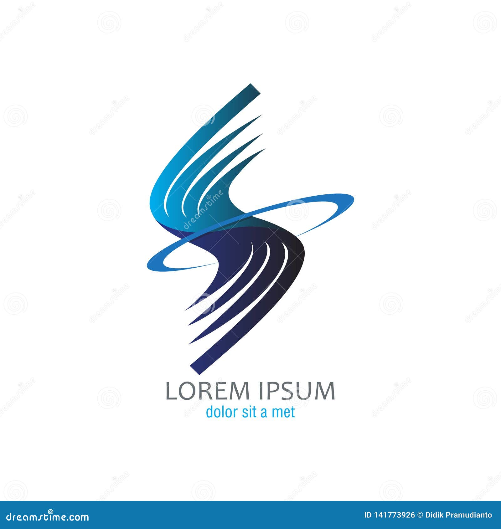 Abstract blue S stock vector. Illustration of card, template - 141773926