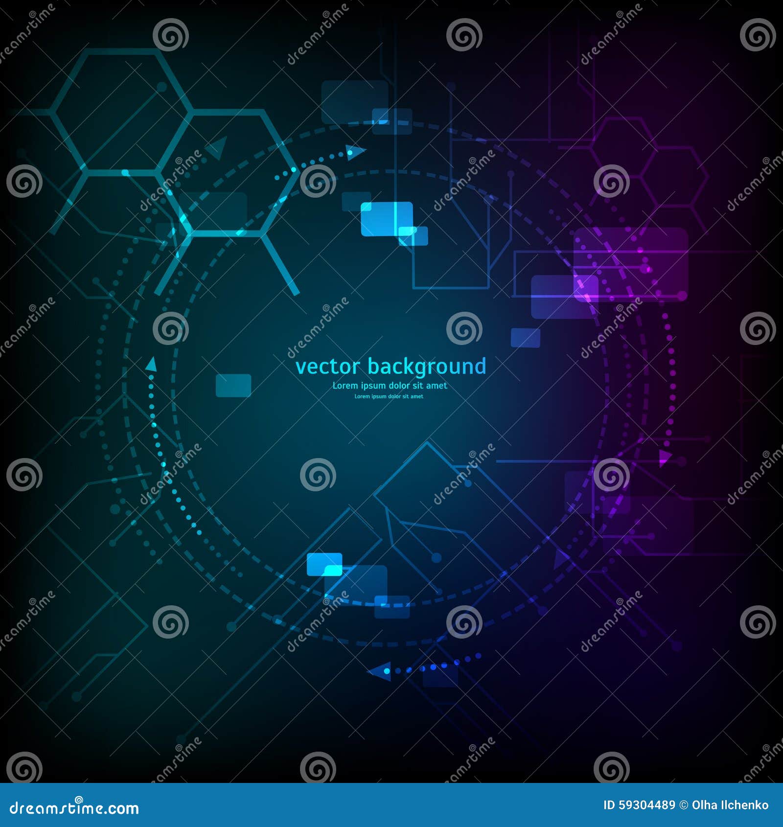 Abstract Blue Science Background. Vector Stock Illustration ...