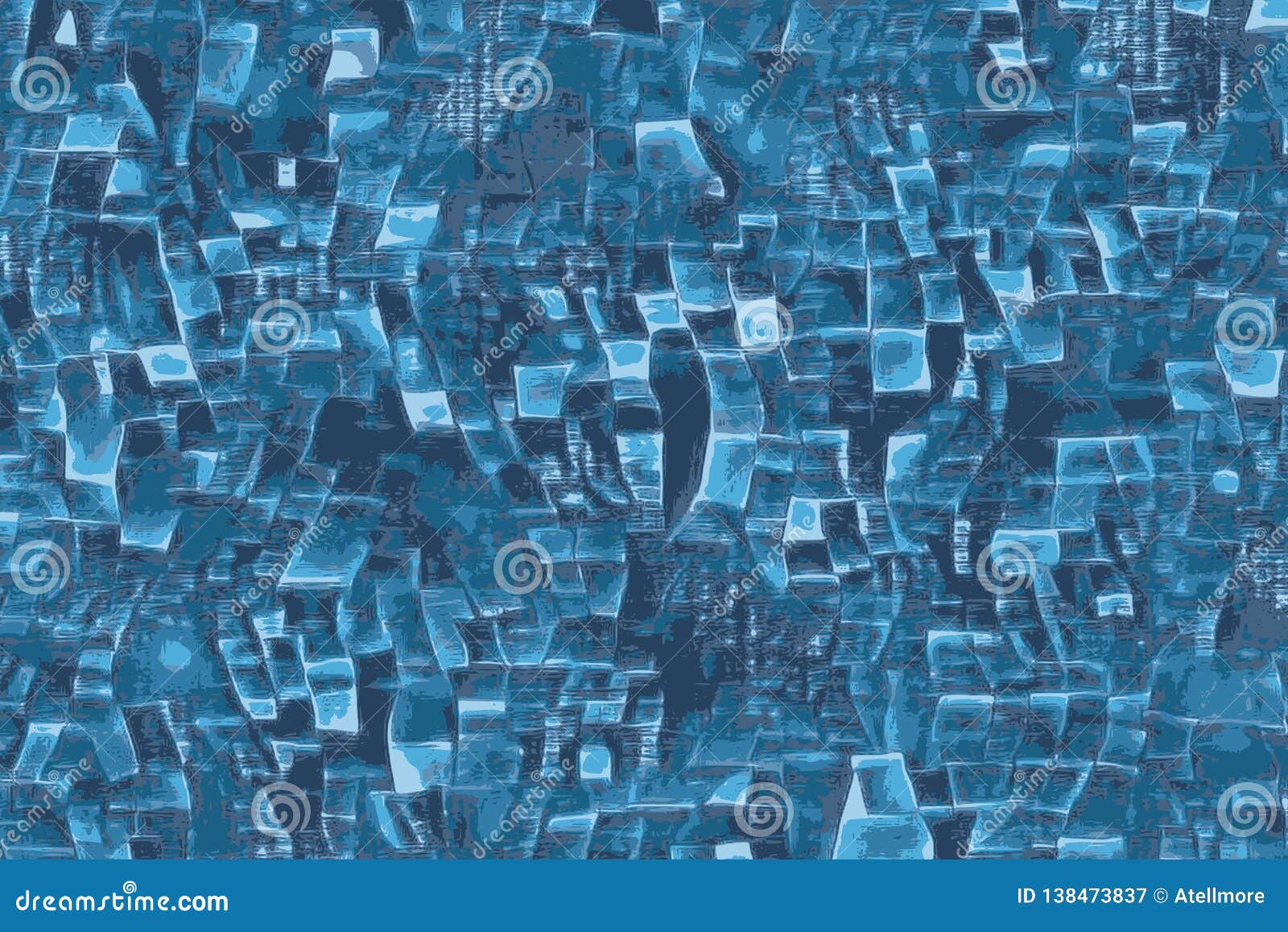 Abstract Blue Screen Windows in a Technology World Stock Illustration ...