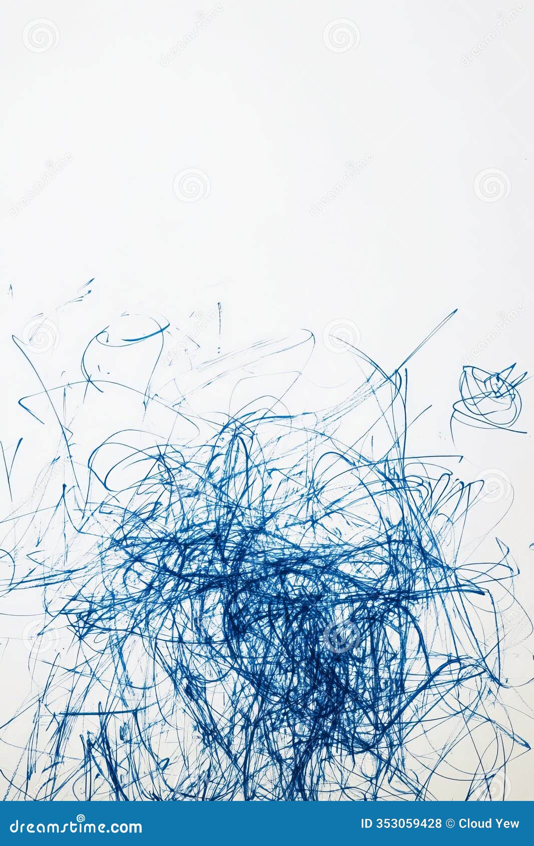 Abstract Blue Scribbles on White Background Stock Illustration ...