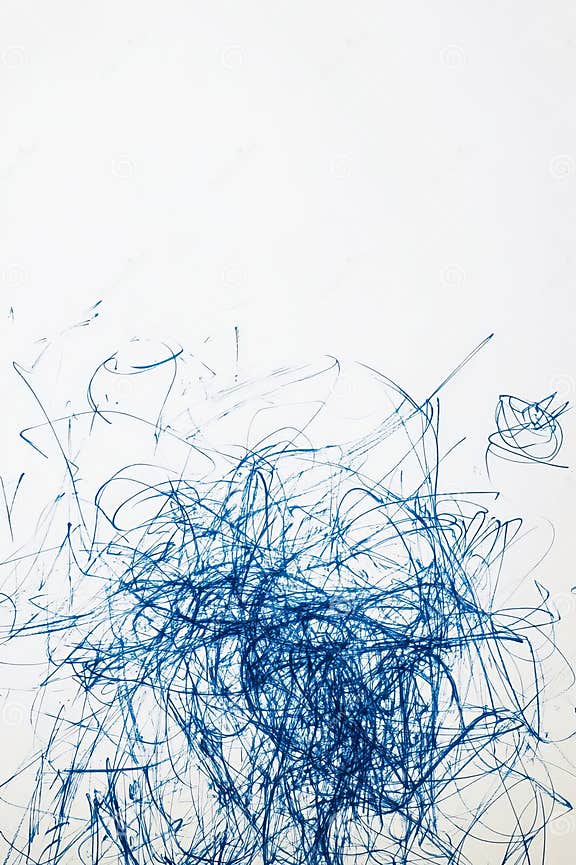 Abstract Blue Scribbles on White Background Stock Illustration ...
