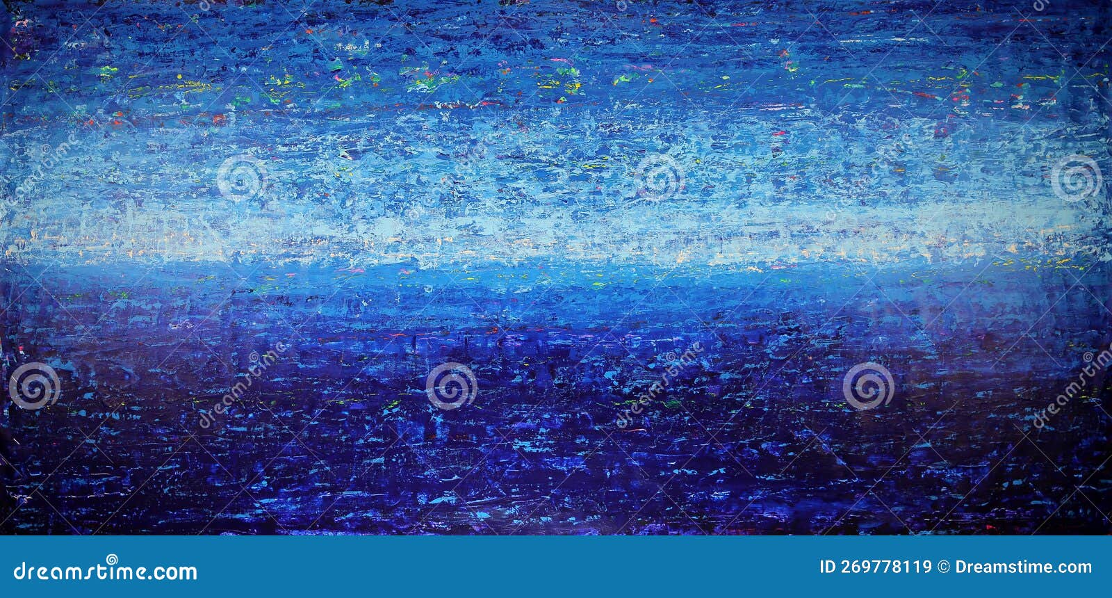 Abstract Blue Sea Art Painting Stock Image - Image of stain, creative ...