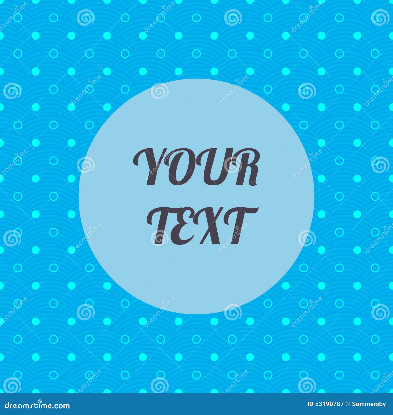 Abstract Blue Seamless Pattern, White Circles, Waves and Dots with ...