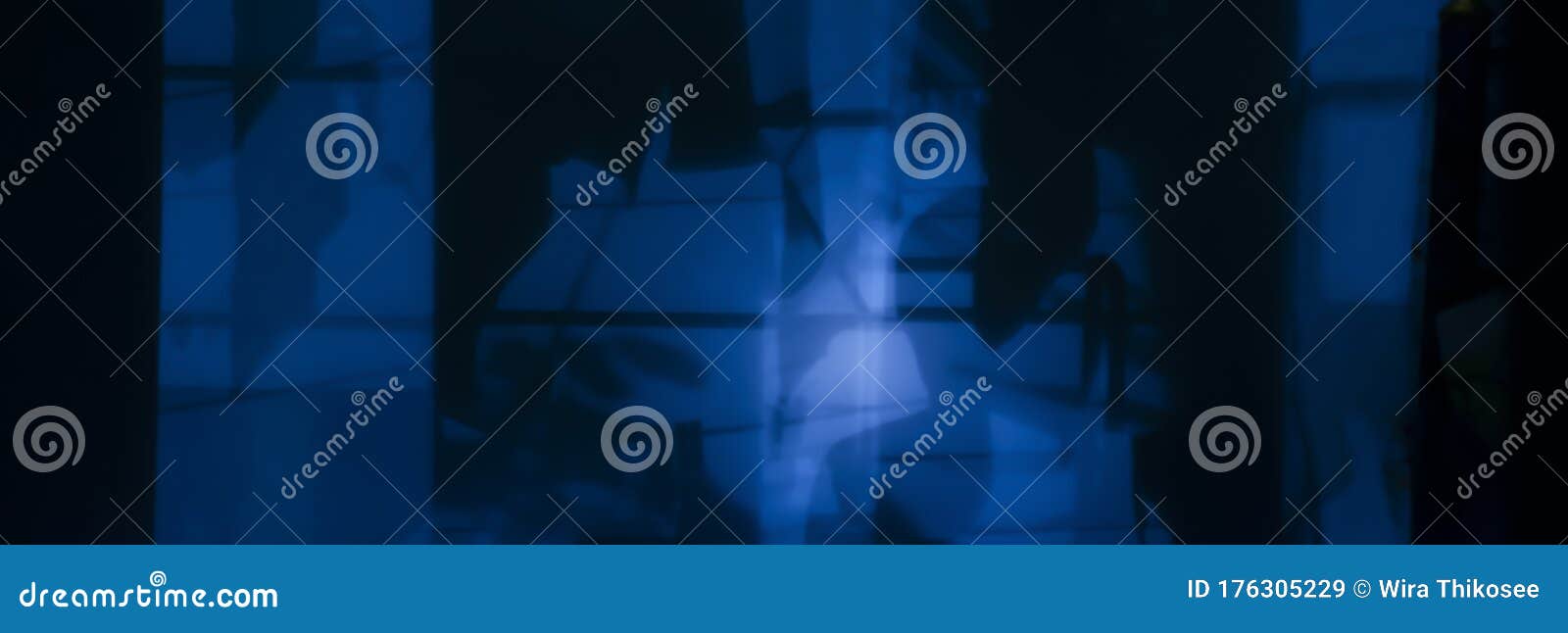 Abstract Blue Shadow Pattern with Person Shape Stock Image - Image of ...