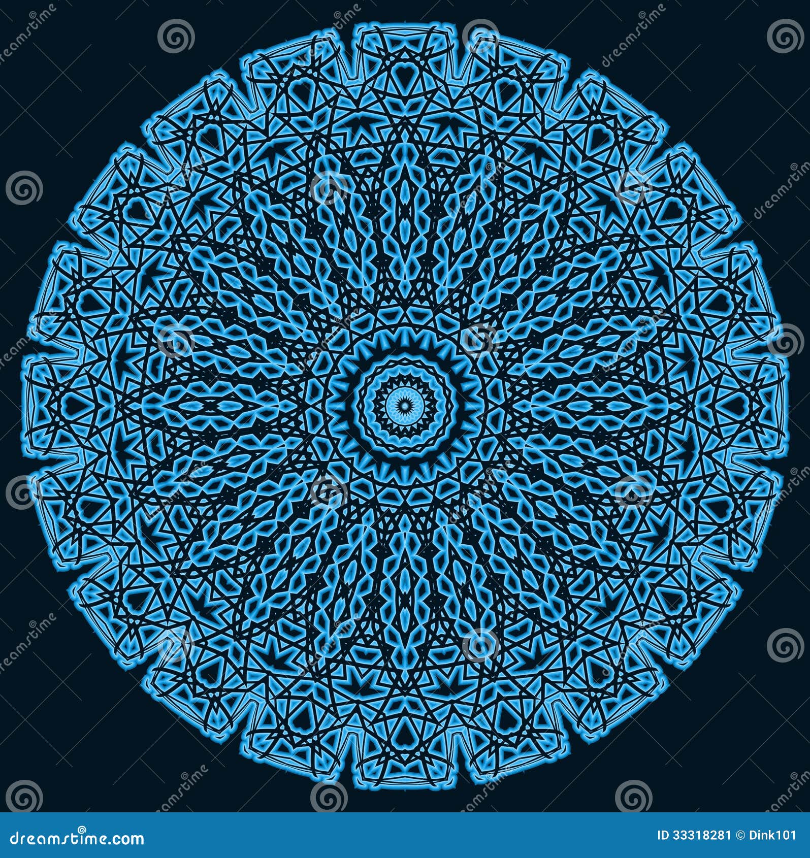 Abstract Blue Shape on Black Background Stock Illustration ...