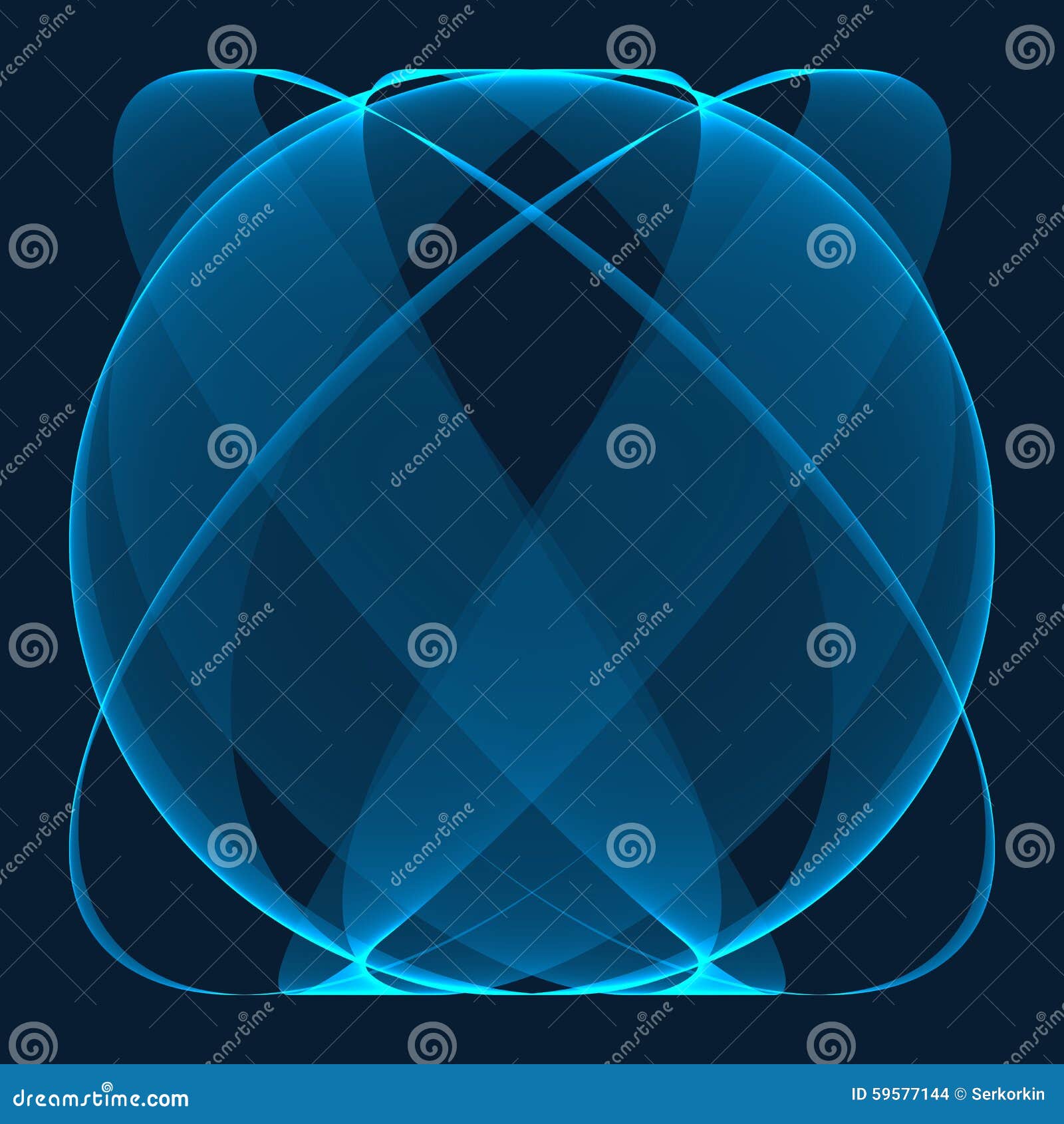Abstract Blue Shape. Bright Blue Stripes on the Black Background ...