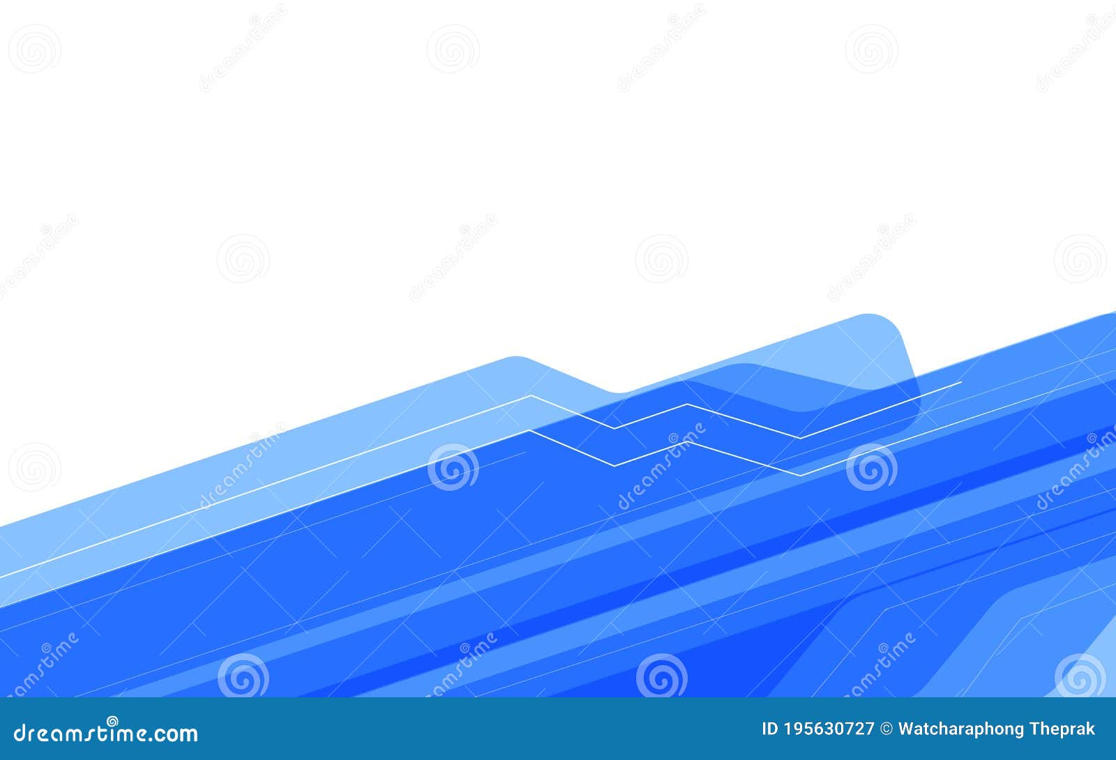 Abstract Blue Shape Design with White Cross White Line Stock Vector ...