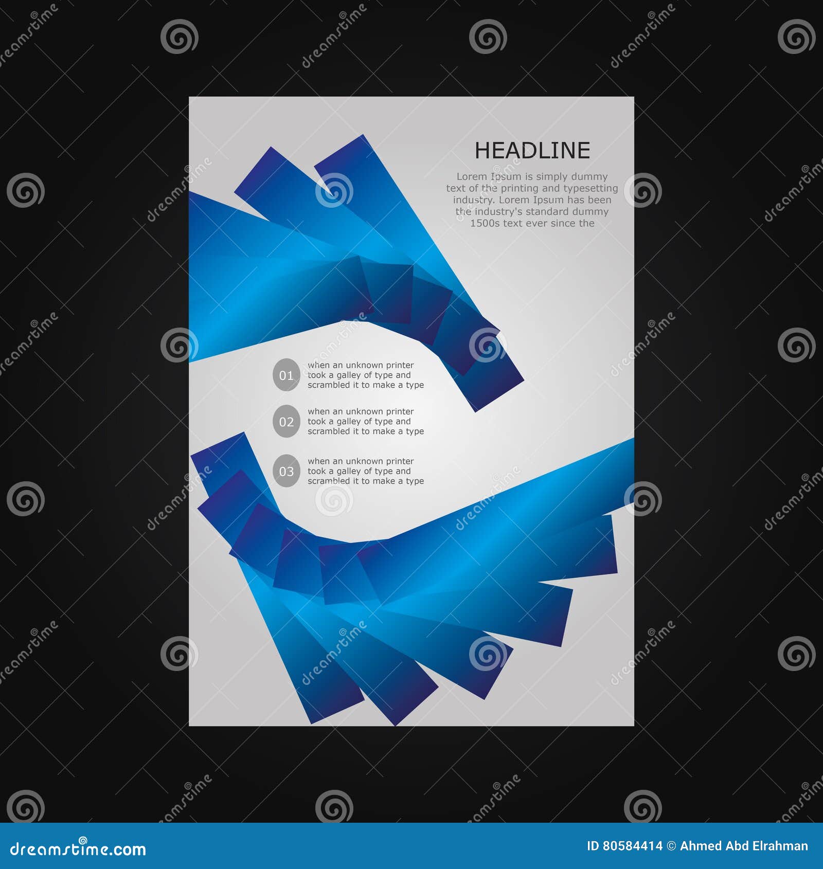 Abstract Blue Shapes Flyer Brochure Design Template Stock Vector ...