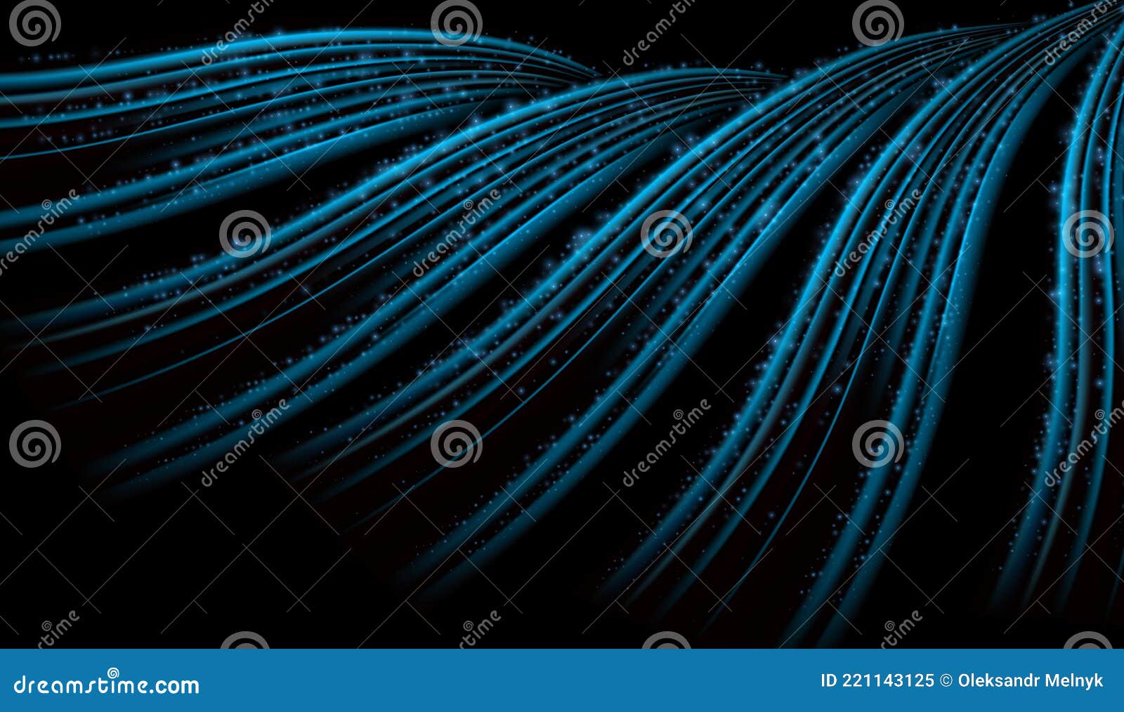 Abstract Blue Shining Wave Background. Vector Illustration. Stock ...