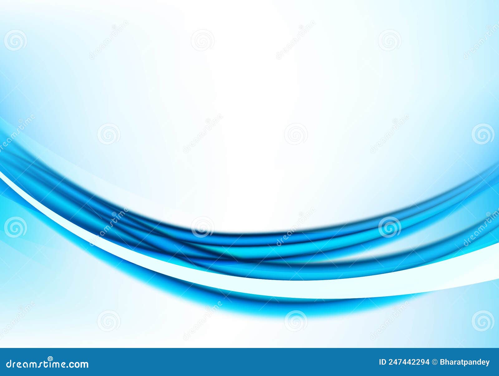 Abstract Blue Shiny Flowing Background Wave Stock Illustration ...