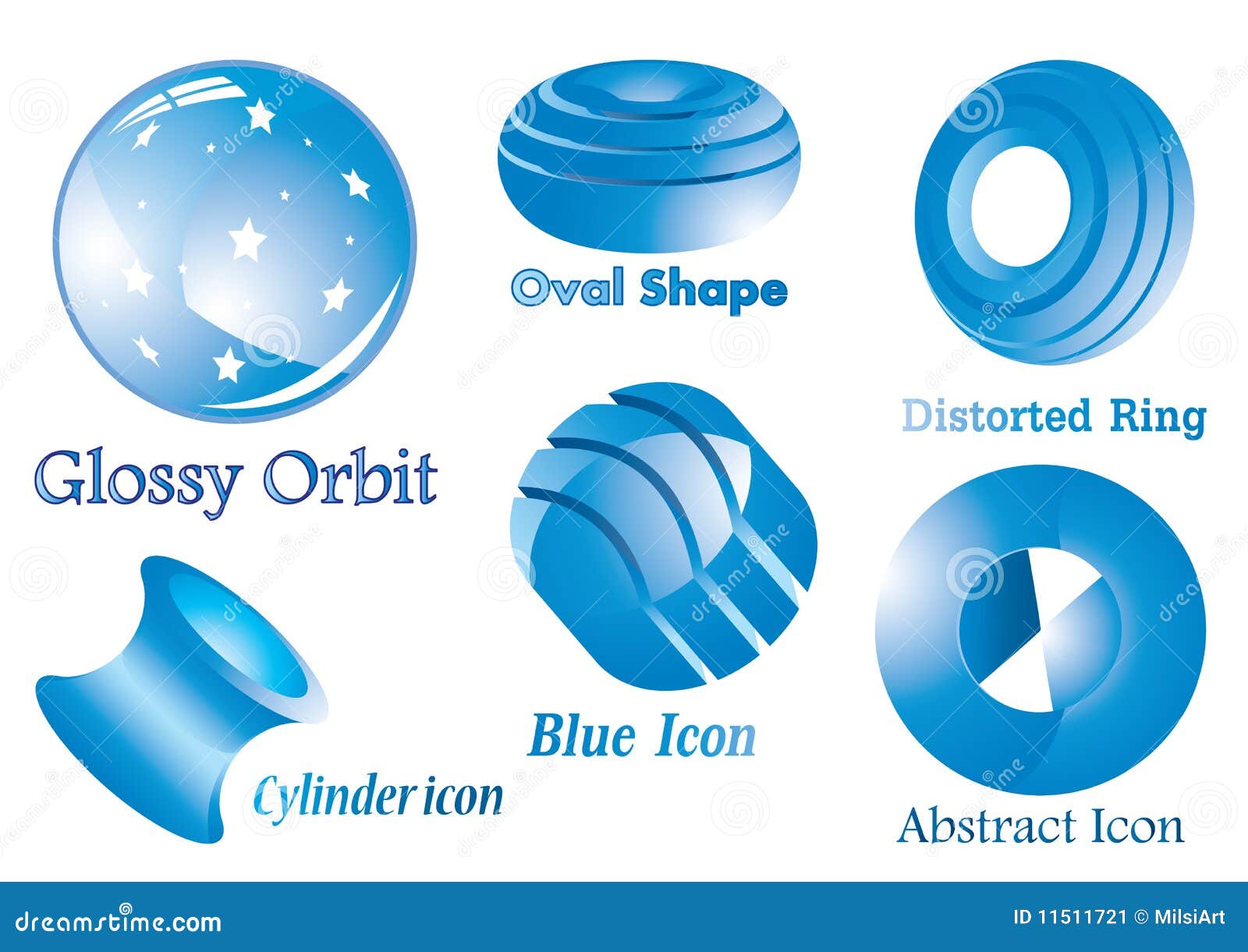 Abstract blue shiny icons stock vector. Illustration of decorative ...
