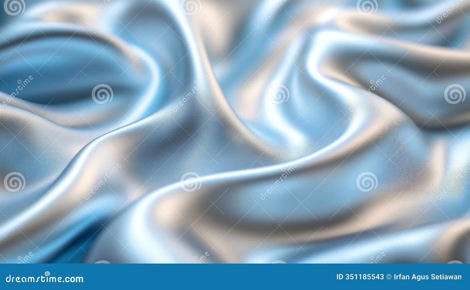 Abstract Blue Silk Fabric Draped Softly Stock Illustration ...