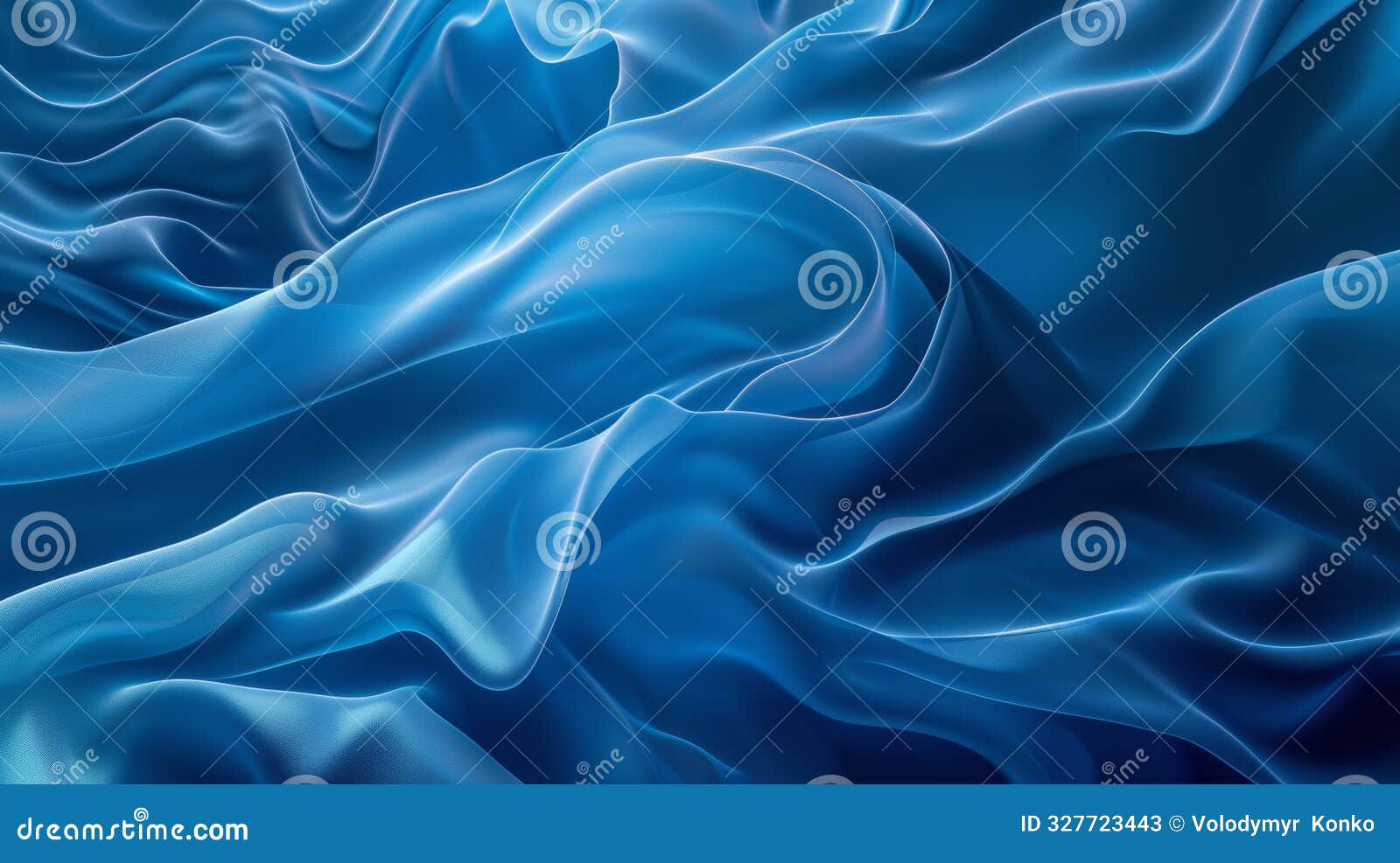 Abstract Blue Silk Waves, Flowing Fabric Texture Stock Image - Image of ...