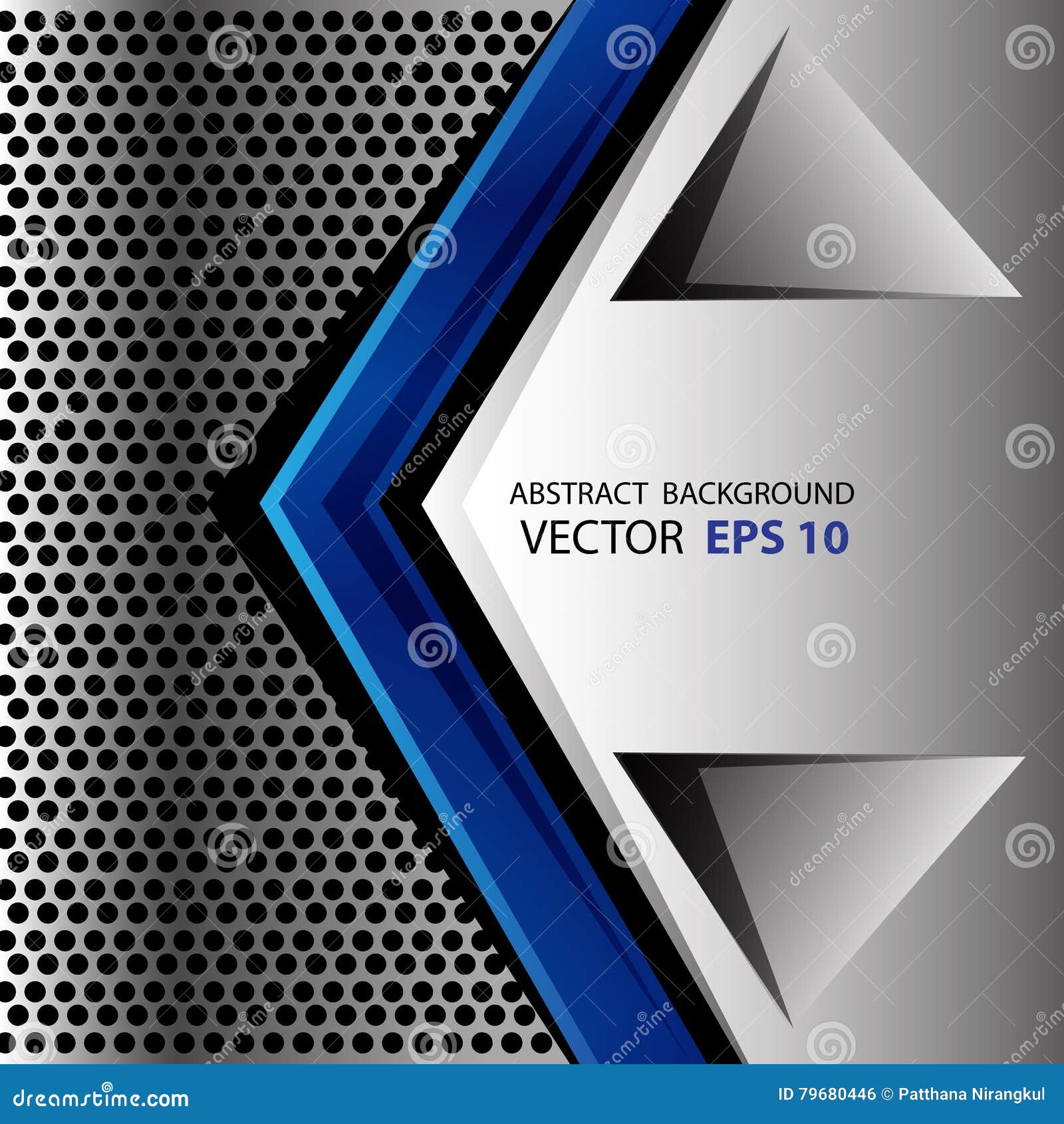 Abstract Blue Silver Arrow and Metal Circle Mesh Vector. Stock Vector ...