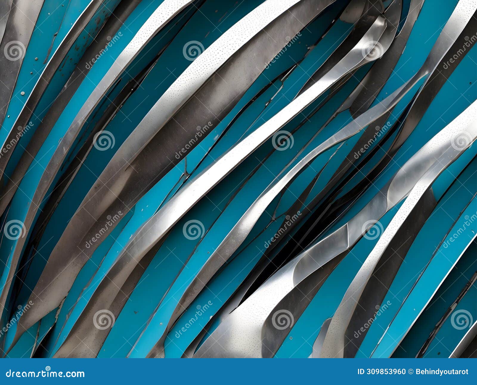 Abstract Blue and Silver Metallic Striped Stock Illustration ...