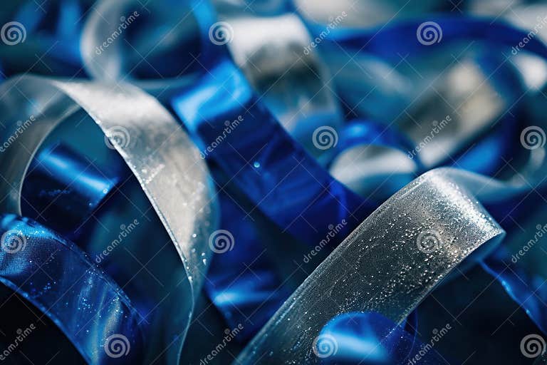 Abstract Blue and Silver Ribbons Stock Illustration - Illustration of ...