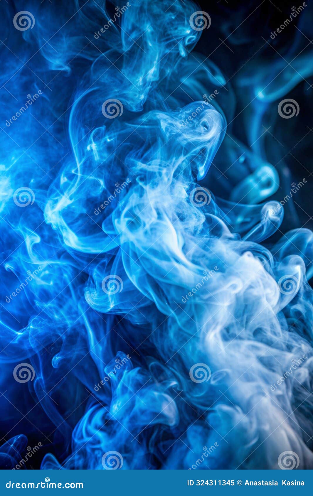 Abstract Blue Smoke Clouds in the Atmosphere Stock Illustration ...