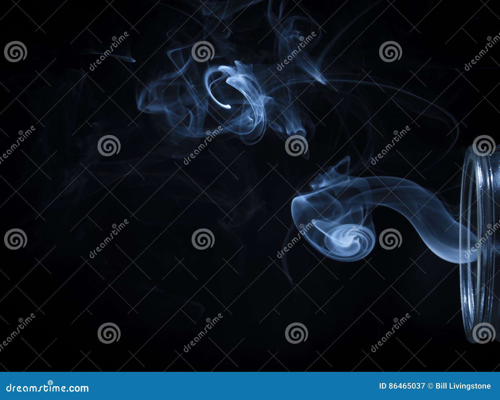 Abstract Blue Smoke Flowing from Bottle Background Stock Image - Image ...