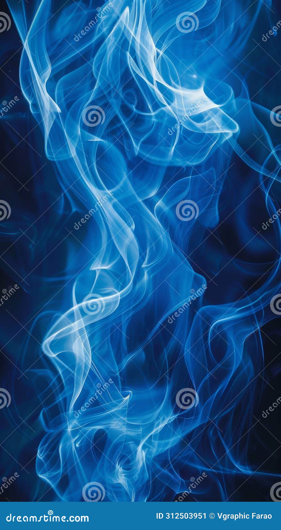 Abstract Blue Smoke Patterns on a Dark Background Stock Image - Image ...
