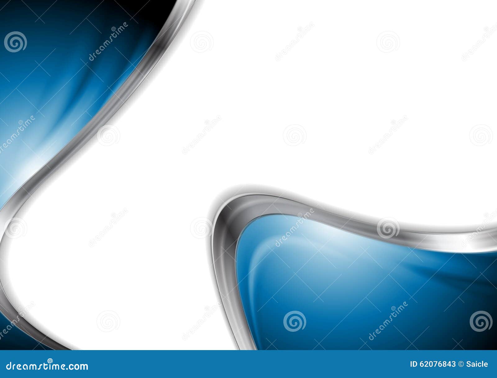 Abstract Blue Smooth Design with Metal Waves Stock Vector ...