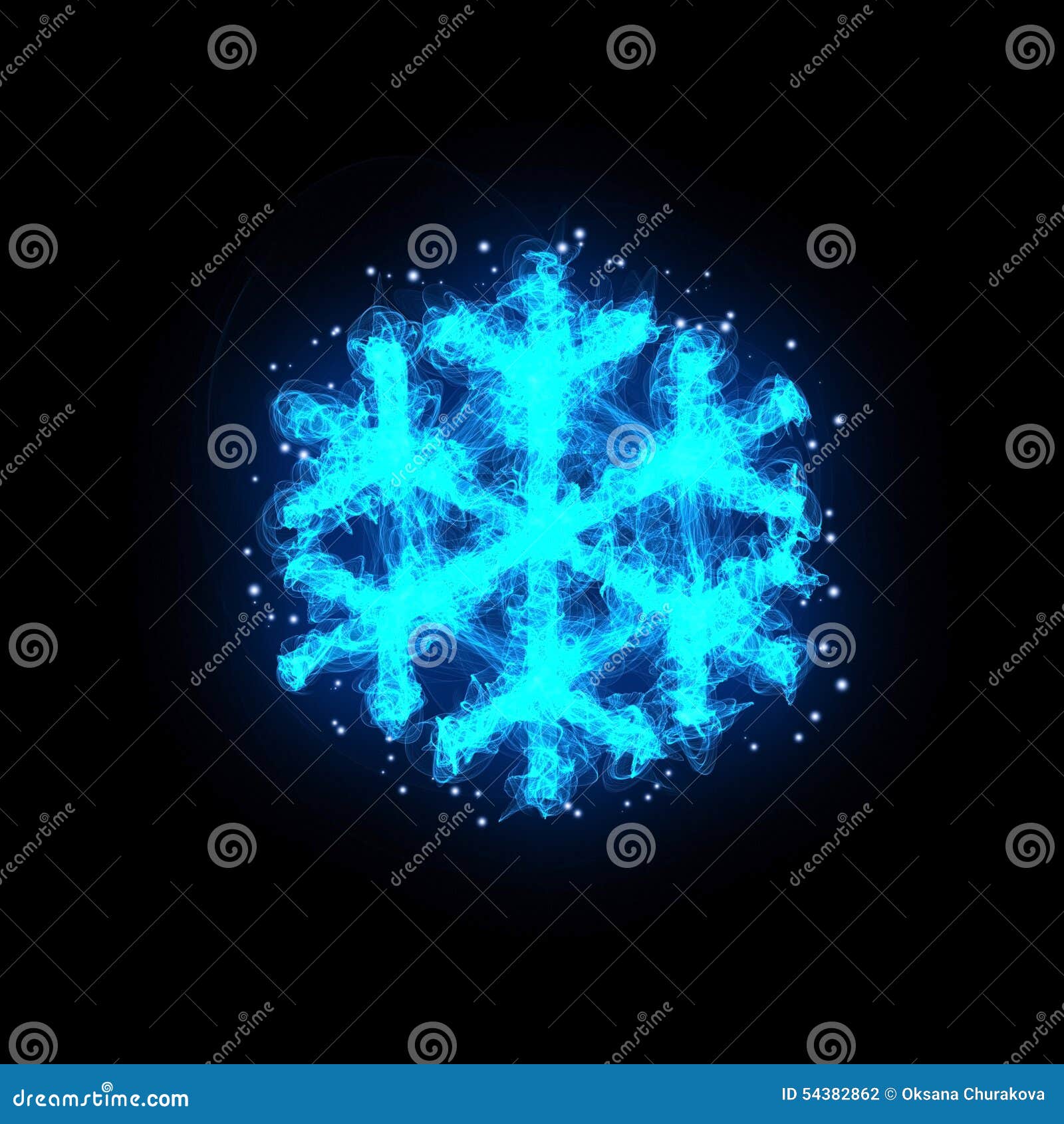 Abstract blue snowflake stock photo. Image of snow, effect - 54382862
