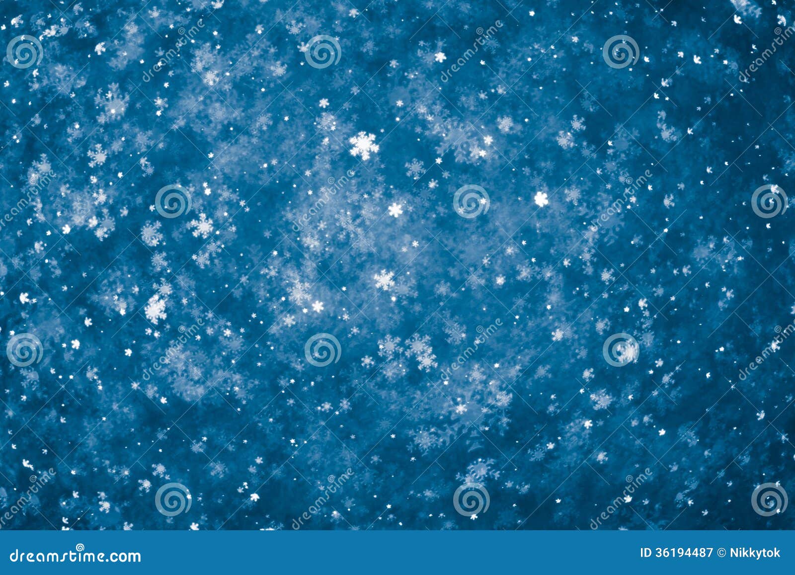 Abstract Blue Snowflakes Background Stock Image - Image of mist, effect ...