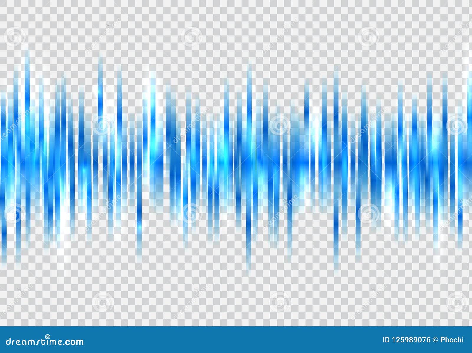 Abstract Blue Sound Wave Pattern Elements with Glowing on Tranperency ...