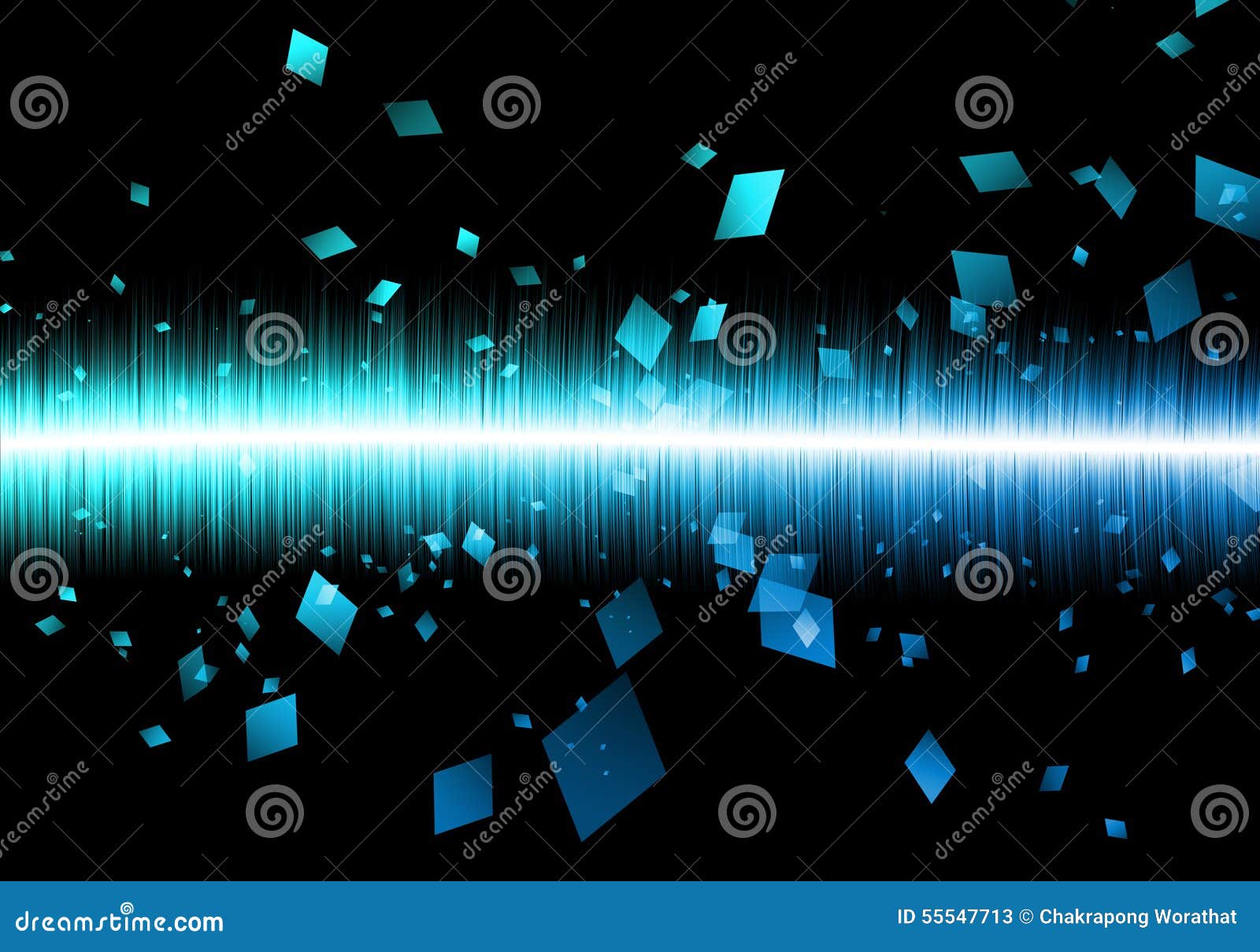 Abstract Blue Soundwave Rectangle Soundwave Black Galax Stock ...